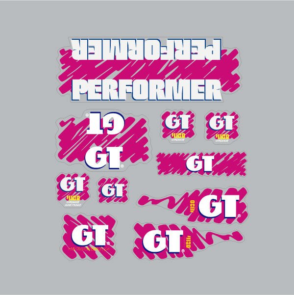 GT - 1988 Performer decal set for Black or Blue frame - on Clear - Old ...