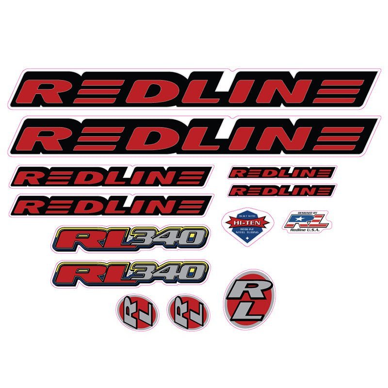 Redline - 1997 - RL340 for chrome frame - Decal set - Old school bmx ...