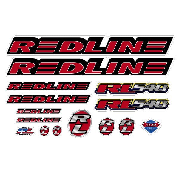 Redline - 1997 - RL540 for chrome frame - Decal set - Old school bmx ...