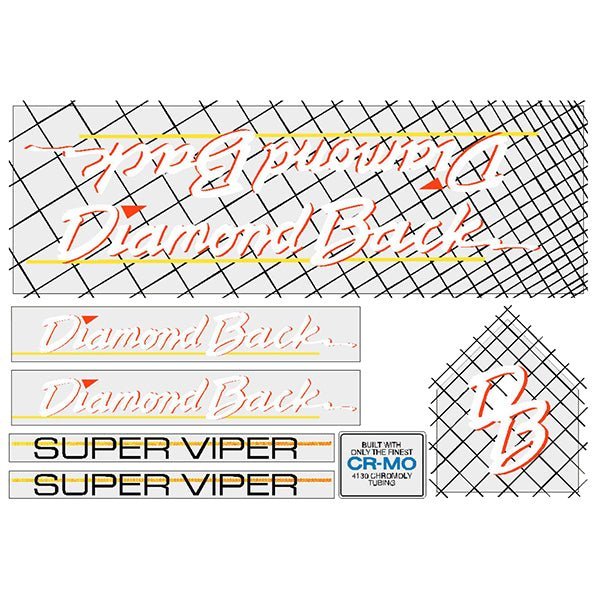 Diamond Back - 1985 Super Viper - for grey frame decal set - Old schoo ...