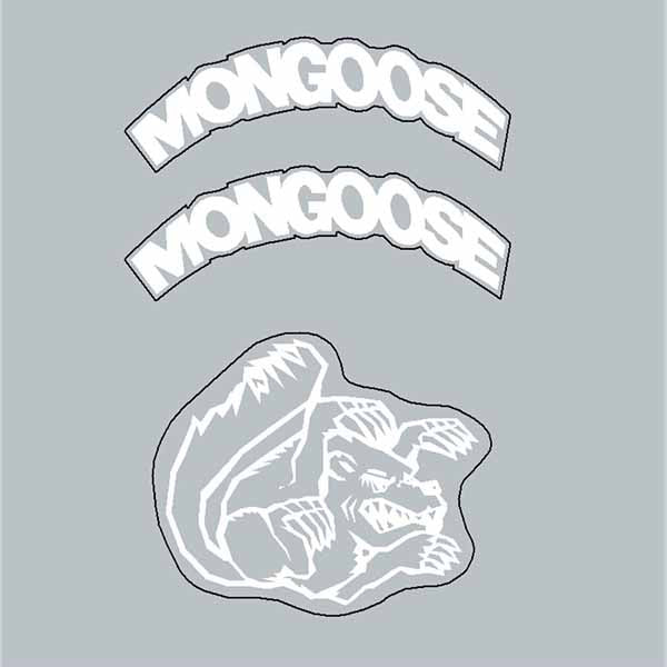Mongoose - Mid school Stem cap and threadless cap decals WHITE decal ...